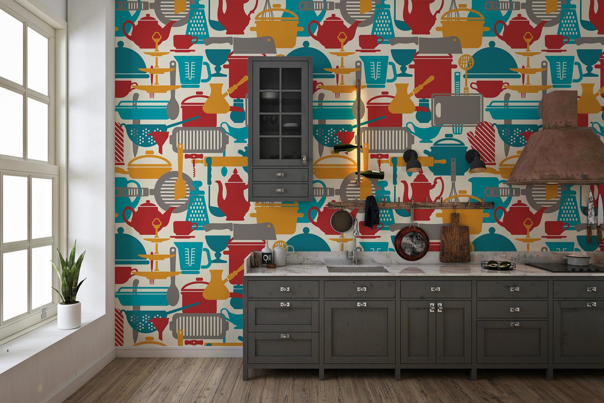 wallpaper kitchen ,wallpaper for kitchen wall , modern kitchen ...